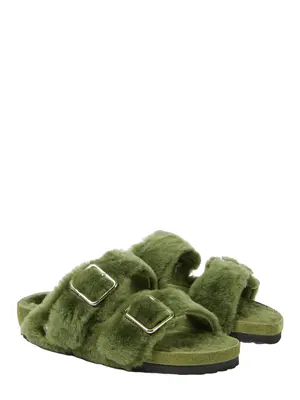BIRKENSTOCK Arizona Shearling Sandals - Green