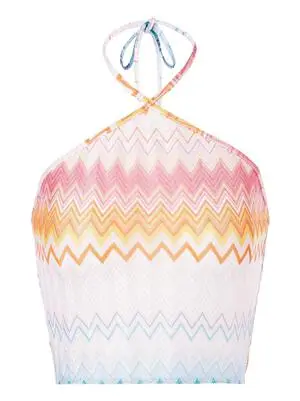 Missoni Zigzag Halterneck Crop Top - Multicoloured