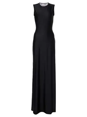 MARINE SERRE Draped Maxi Dress - Black