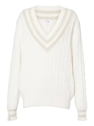The Upside Louie Cable-knit Cotton Sweater - White