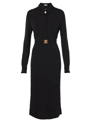 Tory Burch Belted Jersey Shirtdress - Black