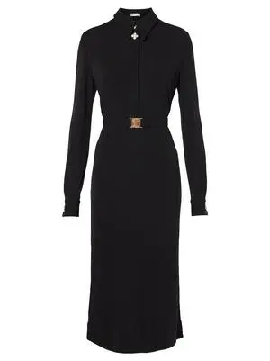 Tory Burch Belted Jersey Shirt Dress - Black