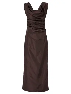 Staud Andrea Off-shoulder Maxi Dress - Brown