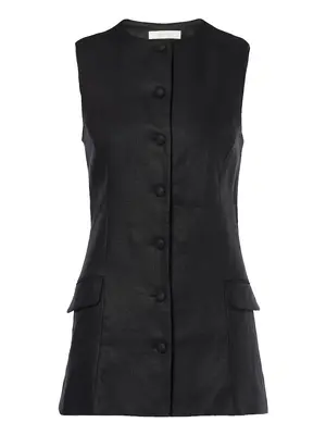 Faithfull The Brand Jane Linen Vest - Black