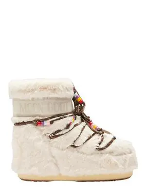 Moon Boot Icon Faux Fur Ankle Snow Boots - Cream