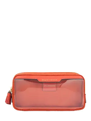 ANYA HINDMARCH Logo-jacquard Nylon Pouch - Burnt Sienna