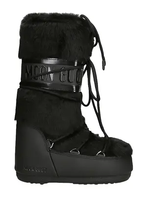 Moon Boot Icon Lace-front Faux-fur Snow Boots - Black
