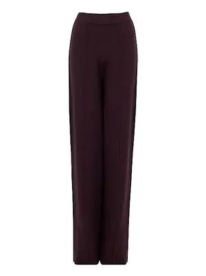 LEEM Pintuck-detail Wide-leg Knitted Trousers - Purple