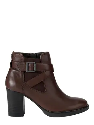 Carvela Buckle-embellished Leather Ankle Boots - Dark Brown