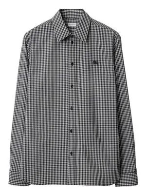 Burberry Relaxed Fit Check Cotton Shirt - Black/white