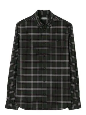 Burberry Relaxed Fit Check Cotton Shirt - Marsh Green