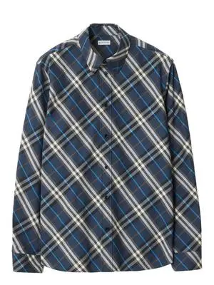 Burberry Relaxed Fit Check Cotton Shirt - Pilot Blue