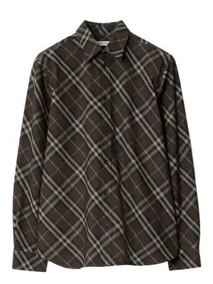 Burberry Relaxed Fit Check Cotton Shirt - Truffle Brown
