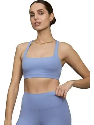 Carbon38 Racerback Bra In Ribbed Melt - Hydrangea