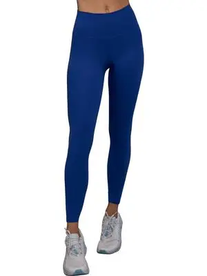 Carbon38 High Rise Legging In Ribbed Melt - Cobalt