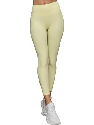 Carbon38 High Rise Legging In Ribbed Melt - Pastel Yellow