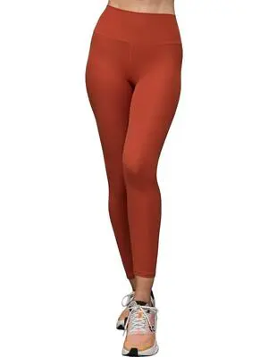 Carbon38 High Rise Legging In Ribbed Melt - Terracotta