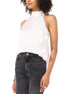 Vince Camuto Shirred Satin Tank - New Ivory