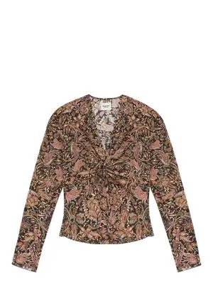 MARANT ETOILE Zekia Printed Top - Black/ochre