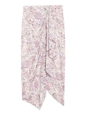 MARANT ETOILE Zaine Printed Skirt - Ecru/purple