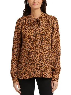 NYDJ Printed Tie Neck Blouse Caterina