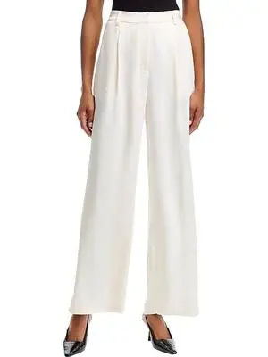 Aqua Satin Wide-leg Pants - Cream
