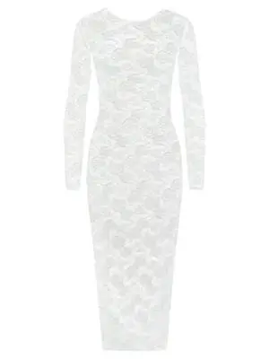MAISON CLOSE Flashback Long-sleeve Midi Dress - White