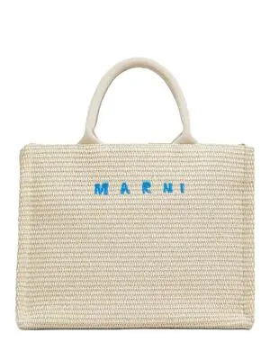 Marni Marni Small Raffia Tote Bag Neutrals
