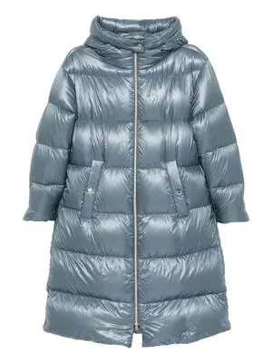 Herno Quilted Down Coat With High Shine Finish - Blue