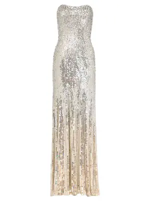 Jenny Packham Sarai Maxi Dress - Silver