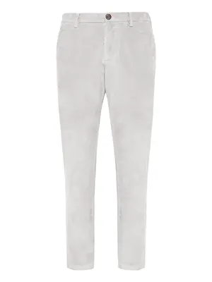 Boggi Milano Stretch Velvet Corduroy Trousers - Grey
