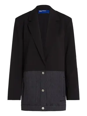 Karl Lagerfeld Mixed-material Blazer - Black