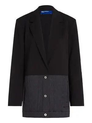 Karl Lagerfeld Mixed-material Blazer - Black