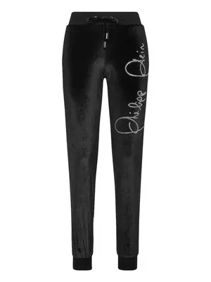 Philipp Plein Crystal Signature Trousers - Black