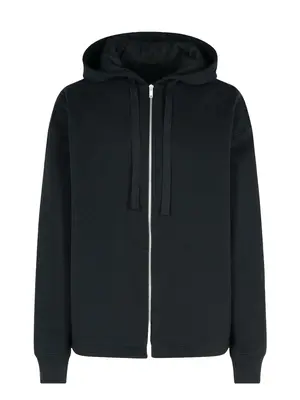 JIL SANDER Zipped Drawstring Hoodie - Black