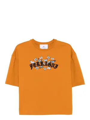 CHIARA FERRAGNI Gothic Butterflies T-shirt - Orange