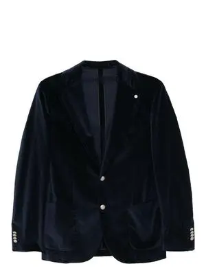 LUIGI BIANCHI MANTOVA Velvet Blazer - Blue