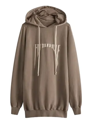Rick Owens Logo-embroidered Hoodie - Brown