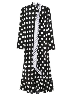 PARLOR Polka-dot Maxi Dress - Black