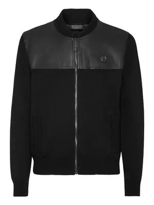 Philipp Plein Skull Embroidery Bomber Jacket - Black