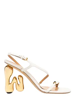 JW Anderson 100mm Logo-heel Sandals - White