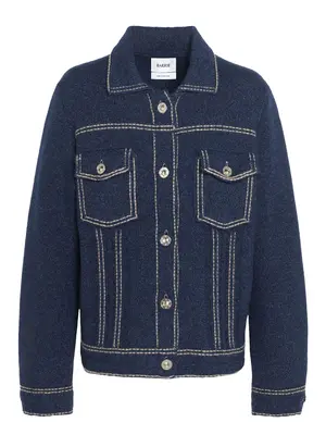 BARRIE Contrast-stitching Denim-effect Jacket - Blue