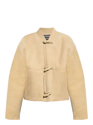 Jacquemus Telo Cropped Shearling Jacket - Neutrals