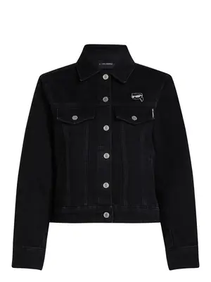 Karl Lagerfeld Ikon Denim Trucker Jacket - Black