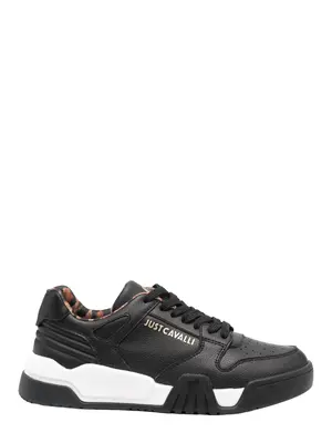 JUST CAVALLI Just Cavalli Embossed Logo Leather Sneakers