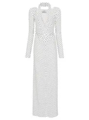 ATU BODY COUTURE Polka Dot Maxi Dress - White