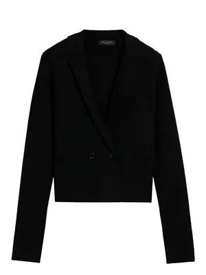 Rag & Bone Joy Double-breasted Merino Wool-blend Blazer - Black