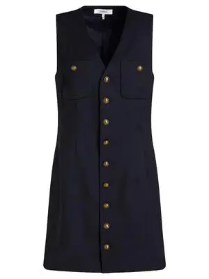 FRAME Wool-blend Twill Mini Dress - Midnight Blue