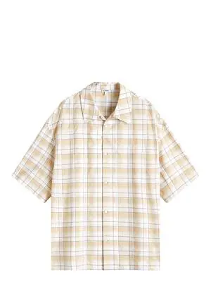 Loewe Check Short Sleeve Shirt - Beige/white/black