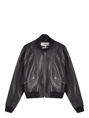You Must Create Tenor Leather Bomber Jacket - Black